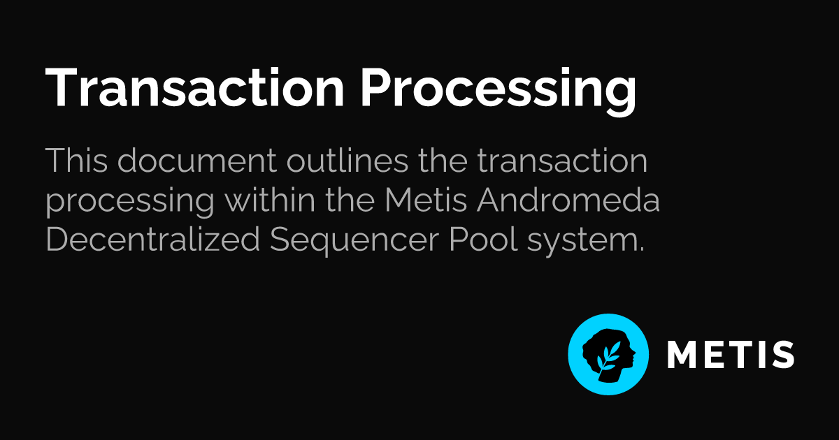 Transaction Processing | Metis Docs